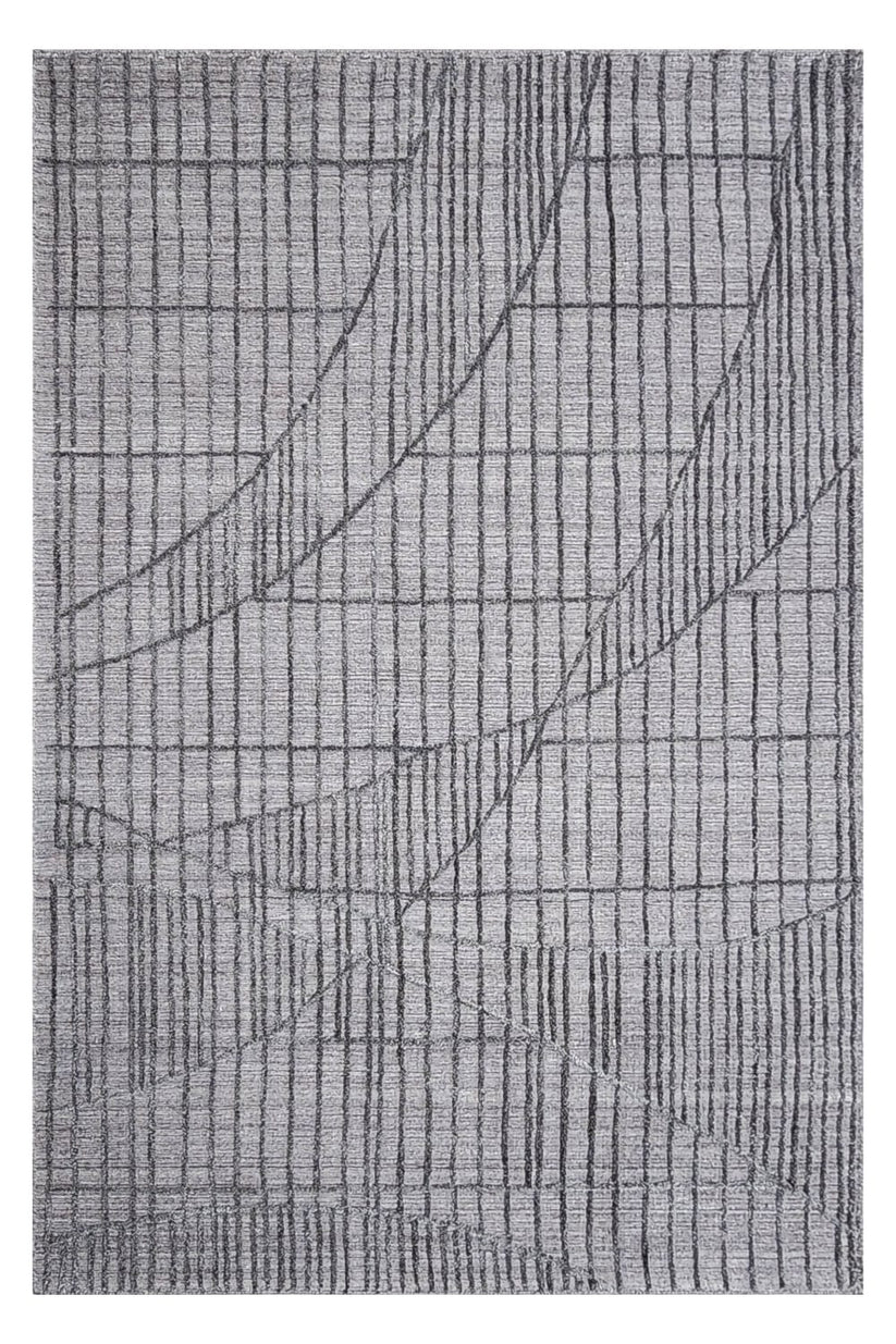 Zeba Grey Flat Wave Rug | Modern Minimalist Carpet – BHADOHIRUG